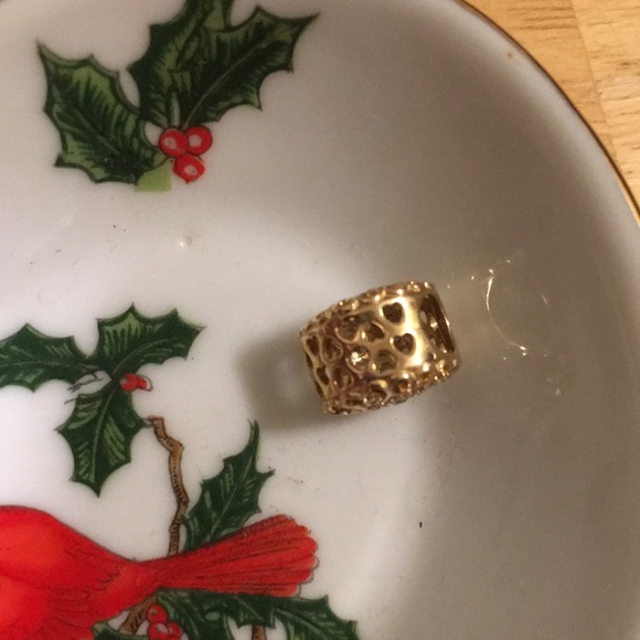 Pandora | Jewelry | Retired Pandora Charm 4k Gold Hearts With Crystal ...